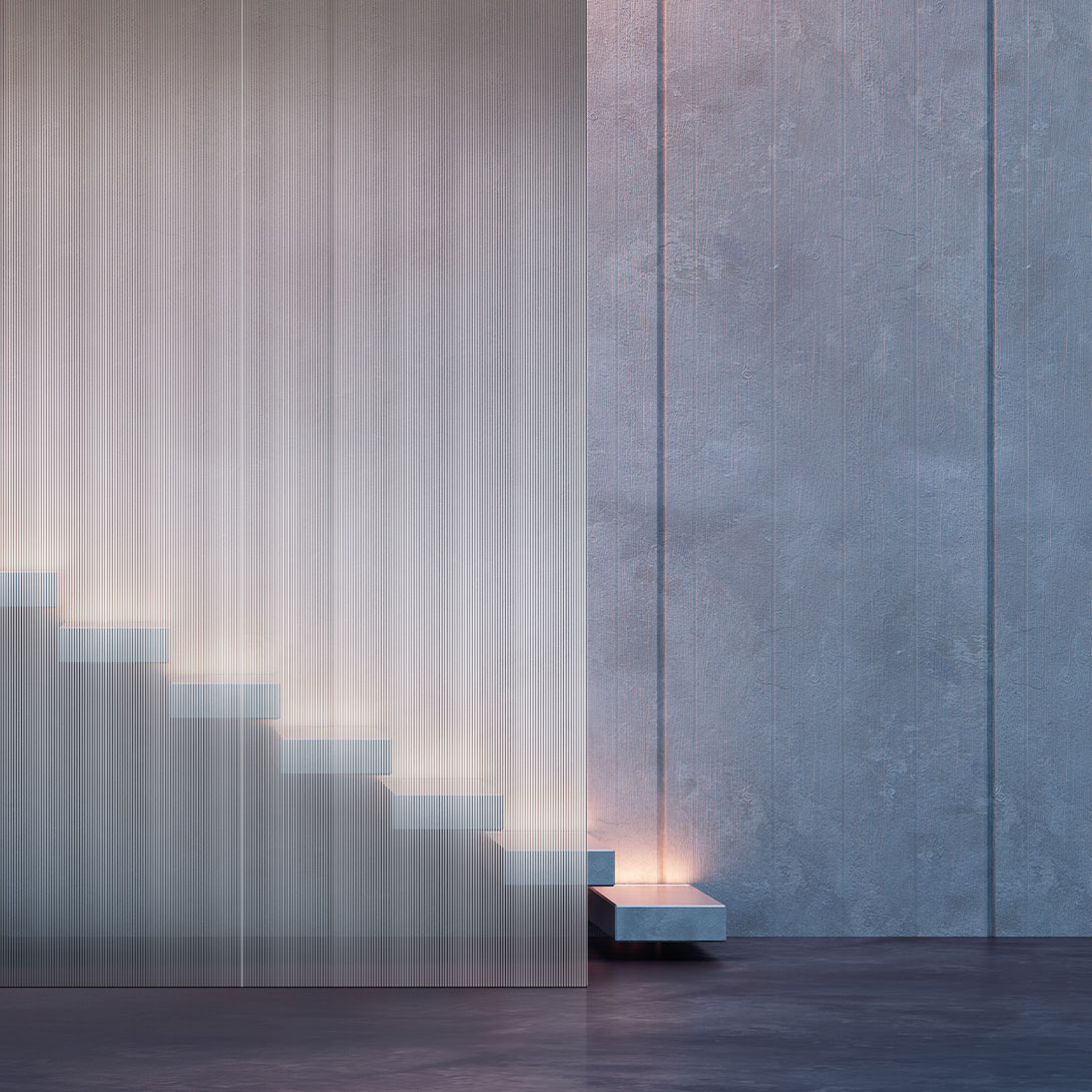 Madras glass presents Trix, its new linear satin-finish glass