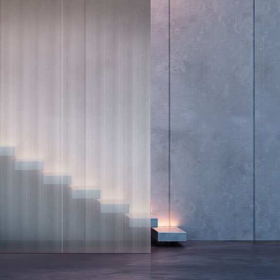 Madras glass presents Trix, its new linear satin-finish glass