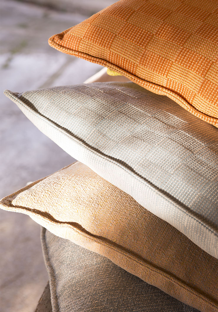 Sustainable in-outdoor fabrics in different textures and colors by Gancedo