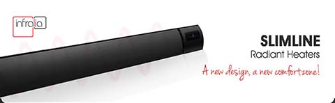 Slimline infrared radiant indoor heaters Infralia