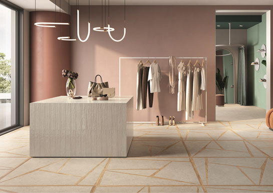 Pastorelli Mindwalk: floors and walls with inclusions inspired by the ...