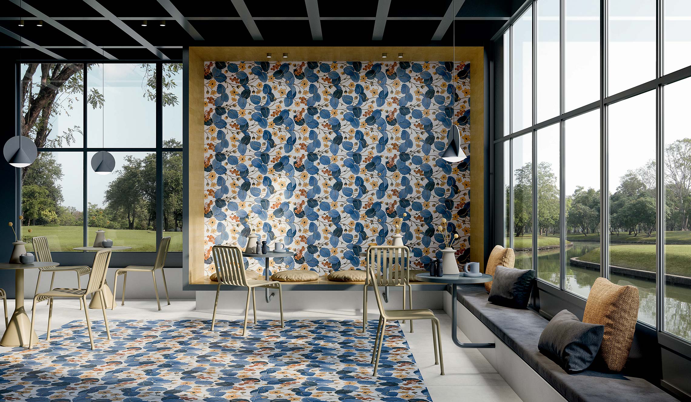 Icons Pastorelli: floral porcelain stoneware surfaces rich in detail