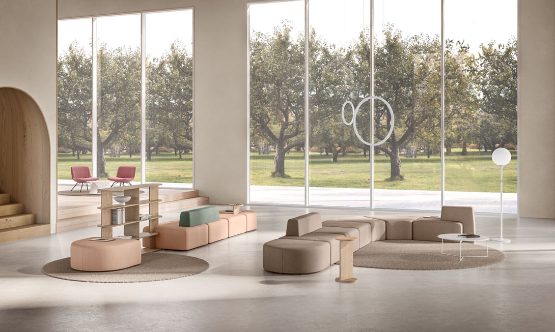 Sitland Lido: modular poufs to customize your waiting area