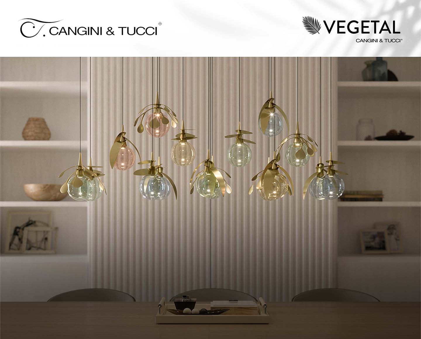 Pendant lamps inspired by leaves: Vegetal by Cangini & Tucci