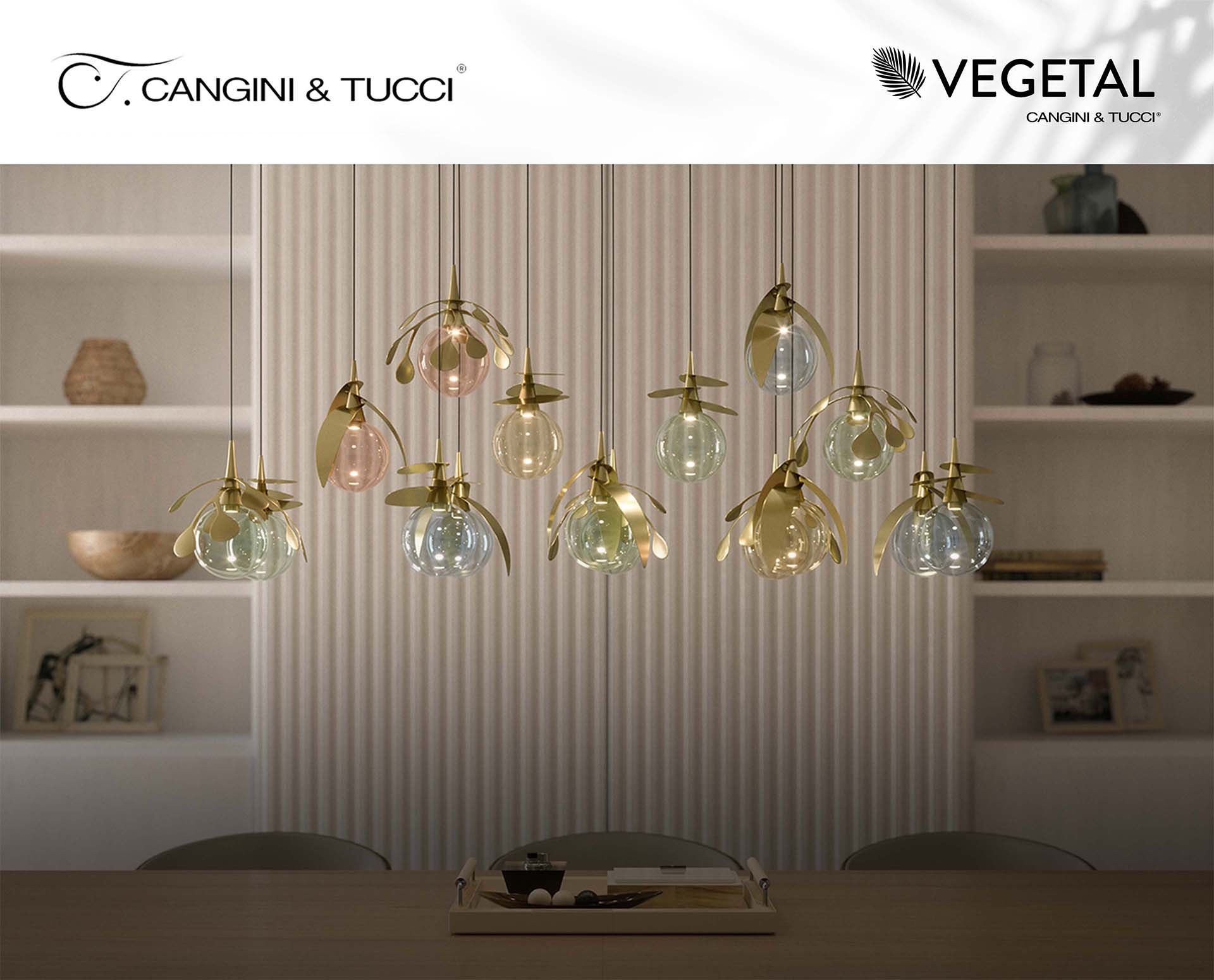 Pendant lamps inspired by leaves: Vegetal by Cangini & Tucci