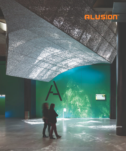 Stabilized aluminum foam panel Alusion: architectural applications