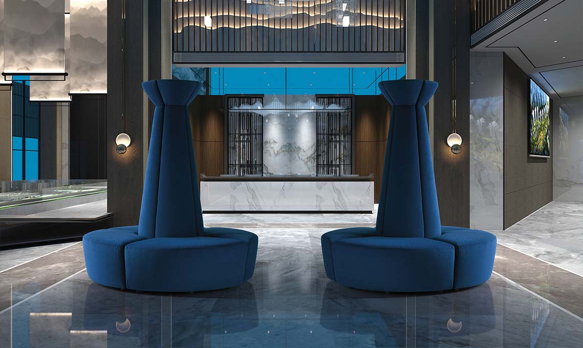 Seats made of sound-absorbing materials by Caimi