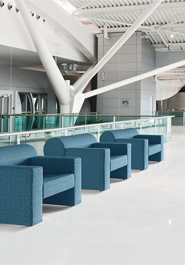 Seats made of sound-absorbing materials by Caimi