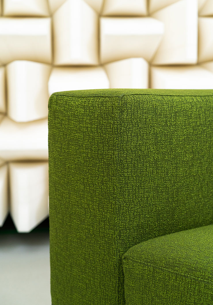 Seats made of sound-absorbing materials by Caimi