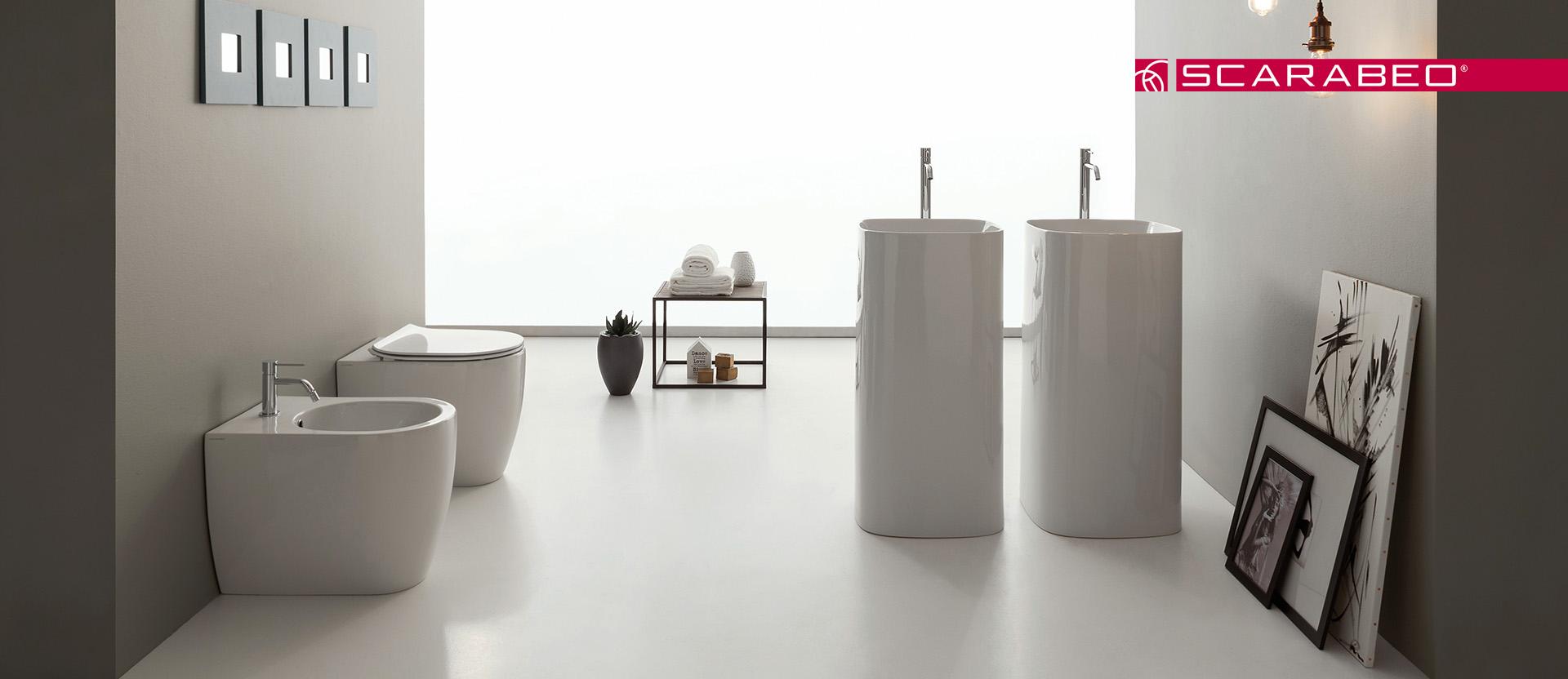 New washbasin and sanitaryware Moon by Scarabeo: minimal edges and cosy ...