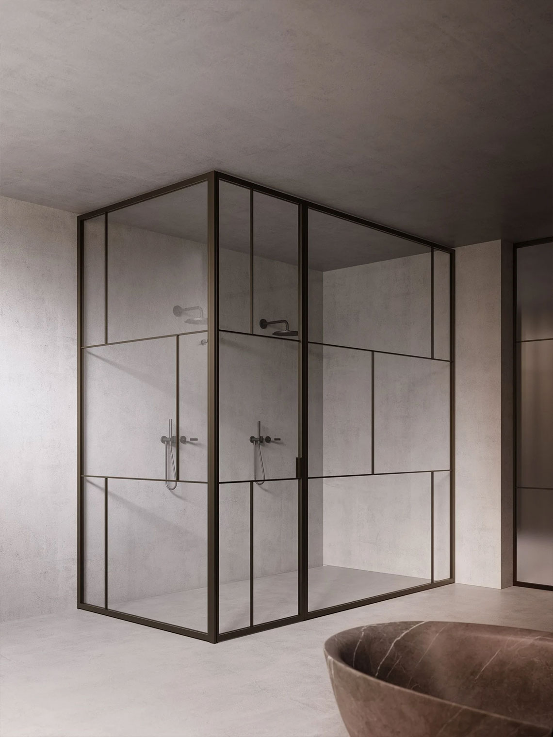 Showering by ADL: surfaces that are consistent in style, colors and ...
