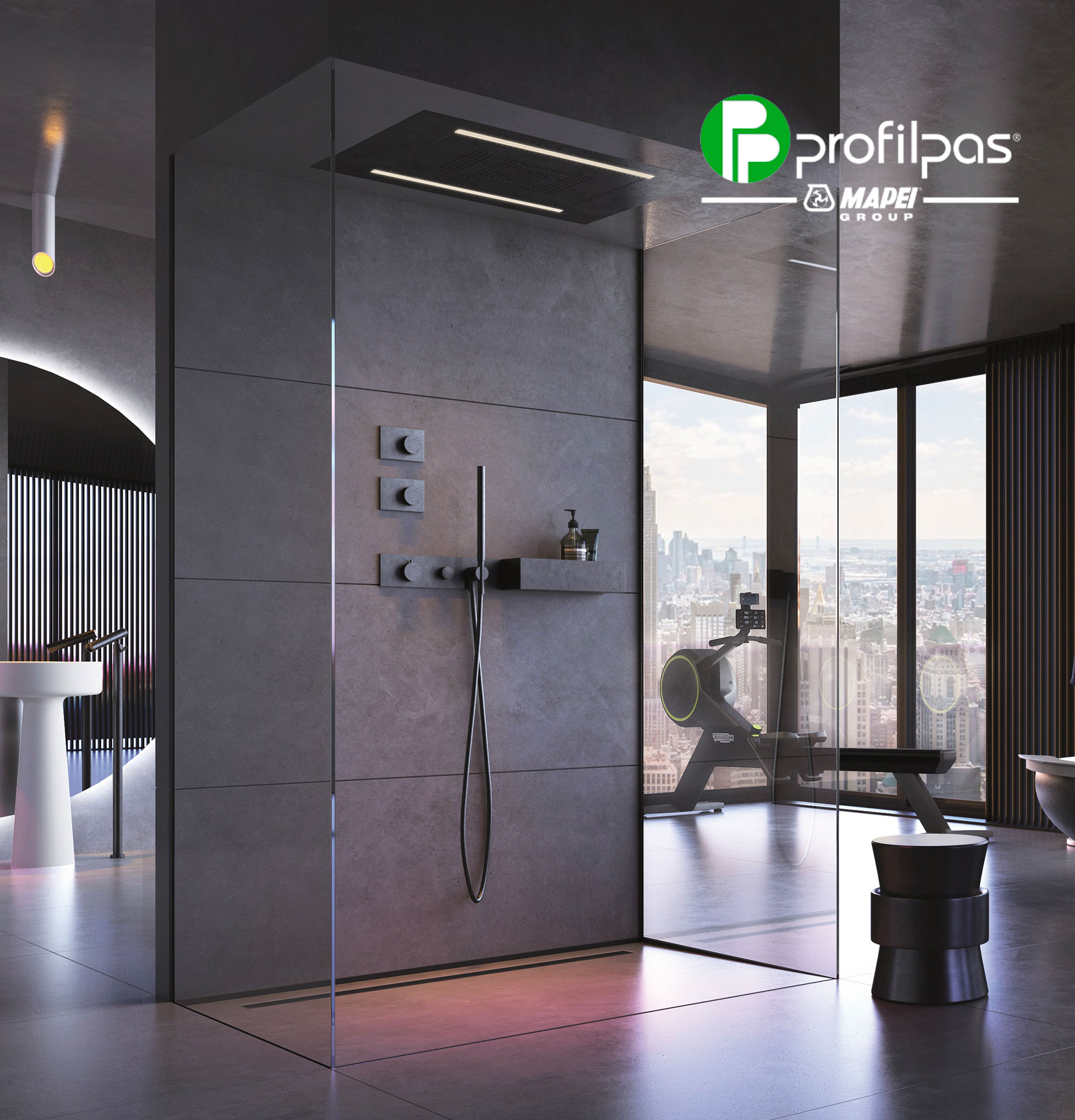 Linear drains and profiles for floor-level showers: PP Drain Aqua and ...