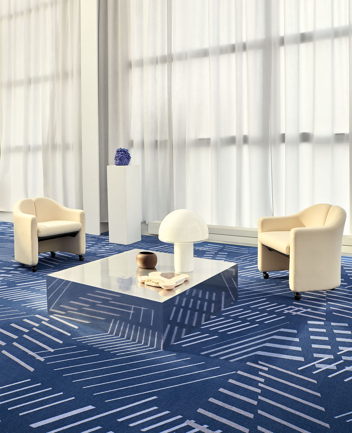 Sunlight-inspired carpeting on the wall: Ray of Light by Besana Carpet Lab