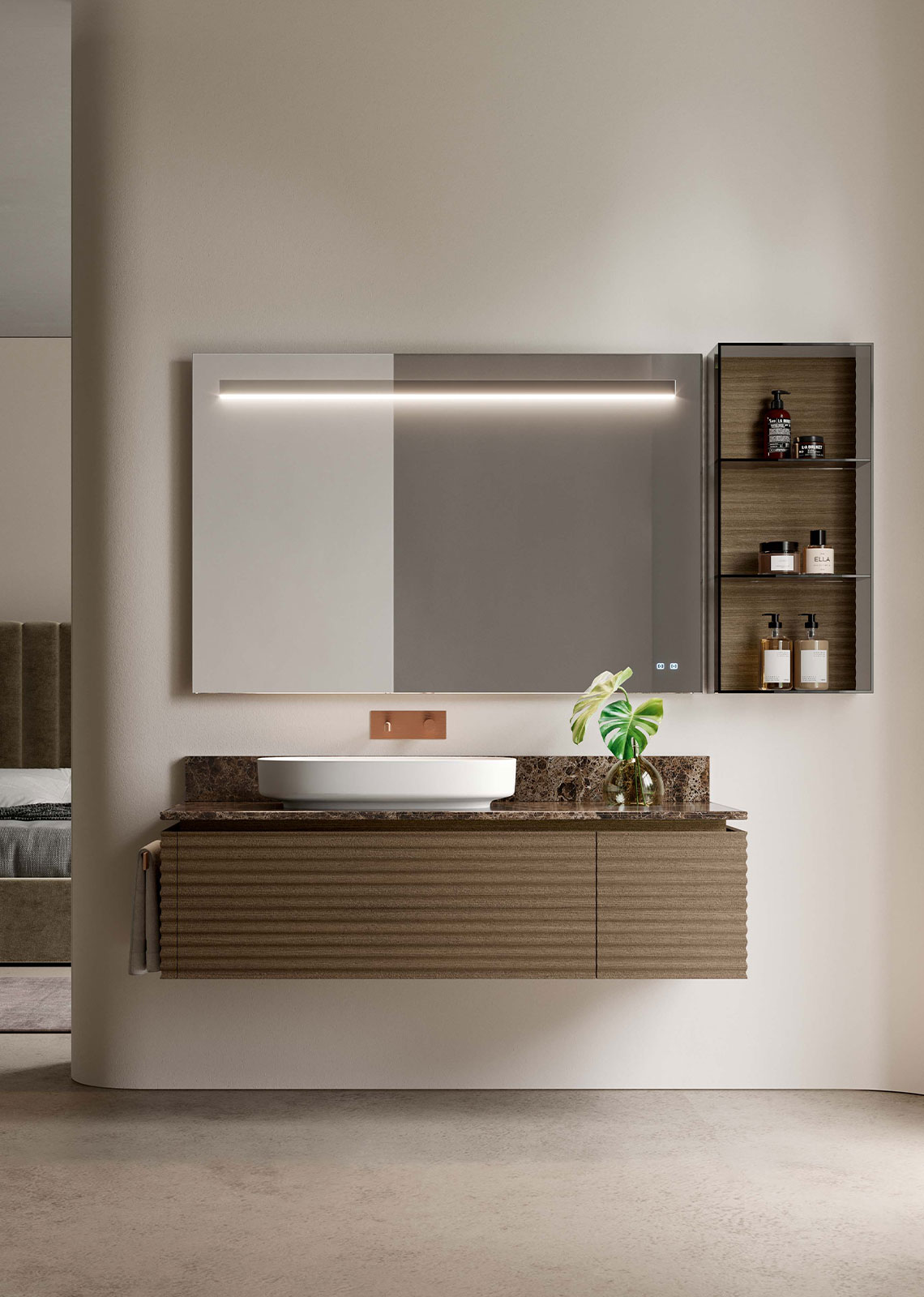 Ideagroup, Dolcevita modular bathroom furniture: sculptural material ...