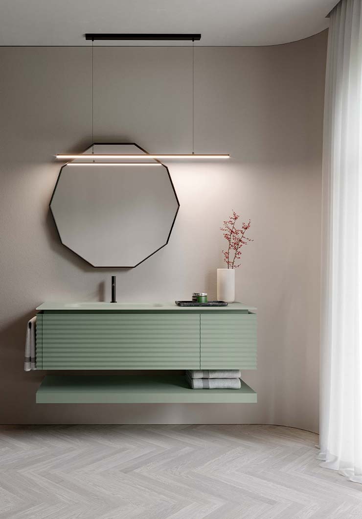 Ideagroup, Dolcevita modular bathroom furniture: sculptural material ...