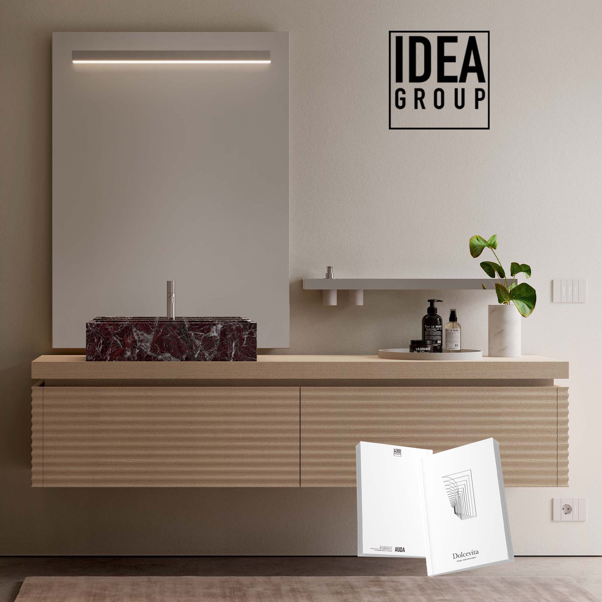 Ideagroup, Dolcevita modular bathroom furniture: sculptural material ...