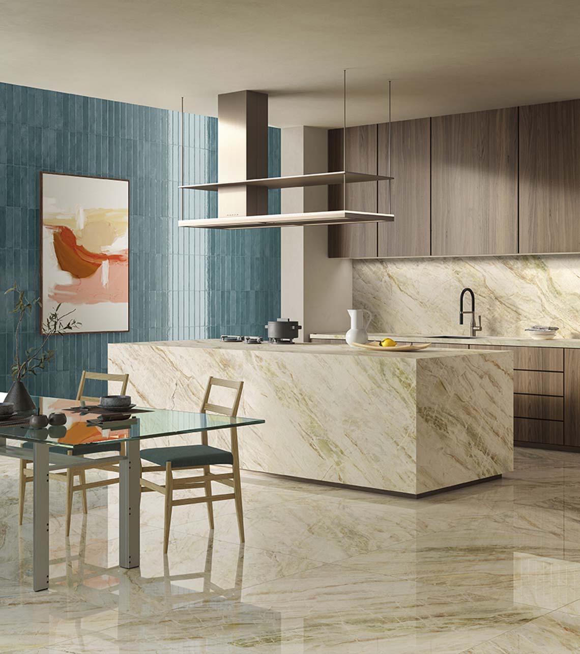 New Premiere marble collection, Ceramica del Conca: coloured stone surfaces