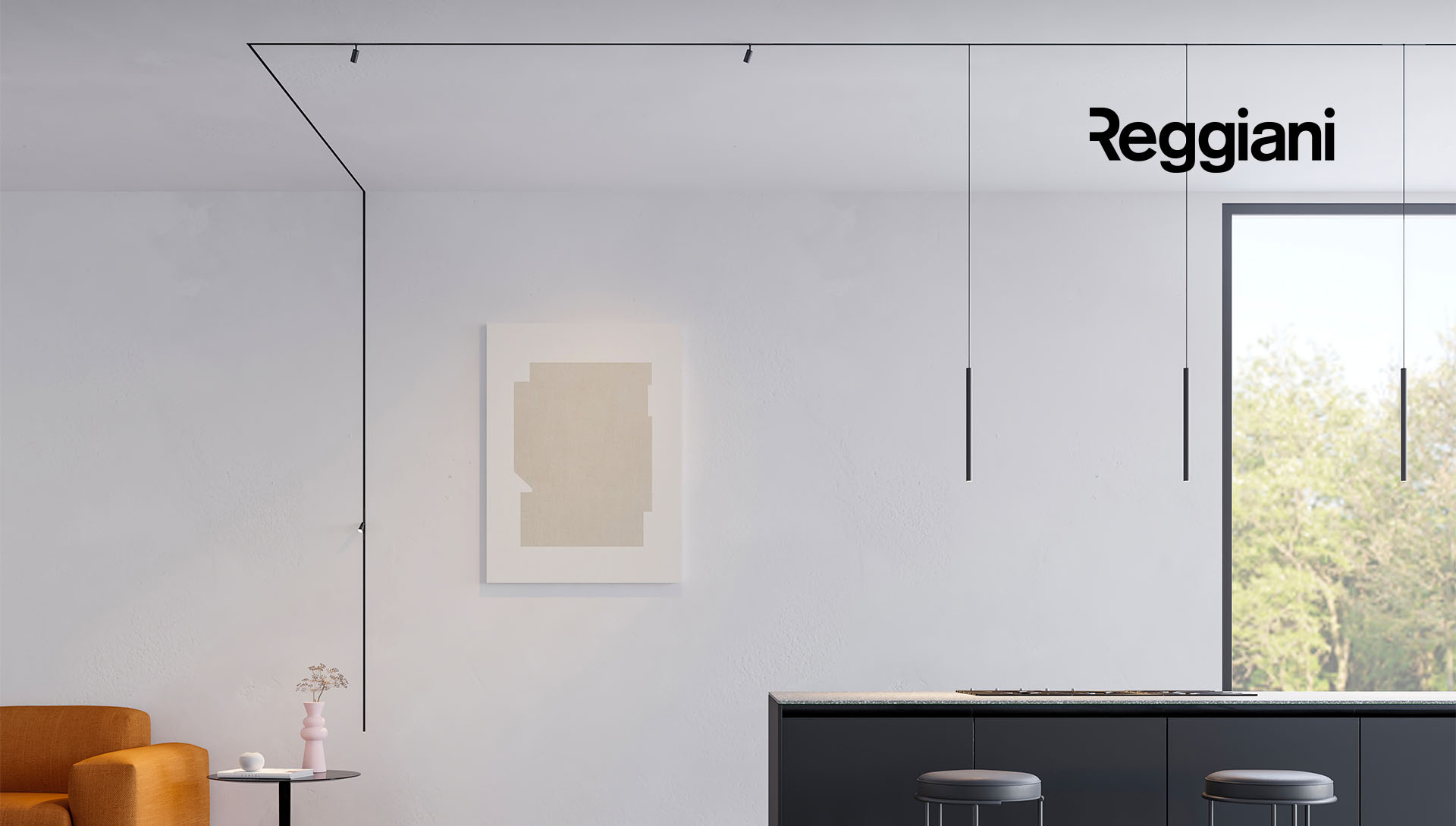Outline: ultra-miniaturised track lighting by Reggiani