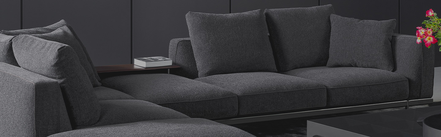 Phil: details and sartorial elements in the new sofa by Bonaldo