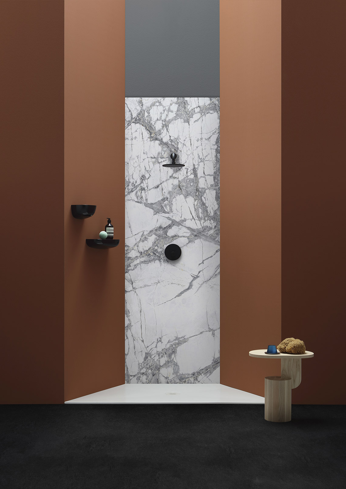 SoloDue, the tailor-made, only 2 cm thick, full body ceramic shower ...