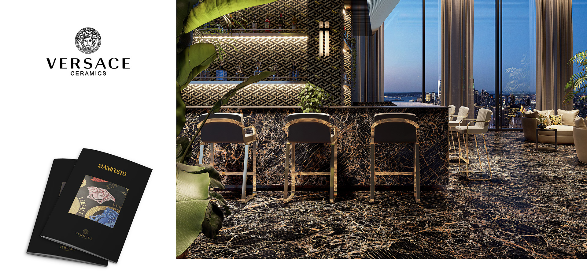 Versace Ceramics: nuovi rivestimenti in gres Manifesto e Icons per ...