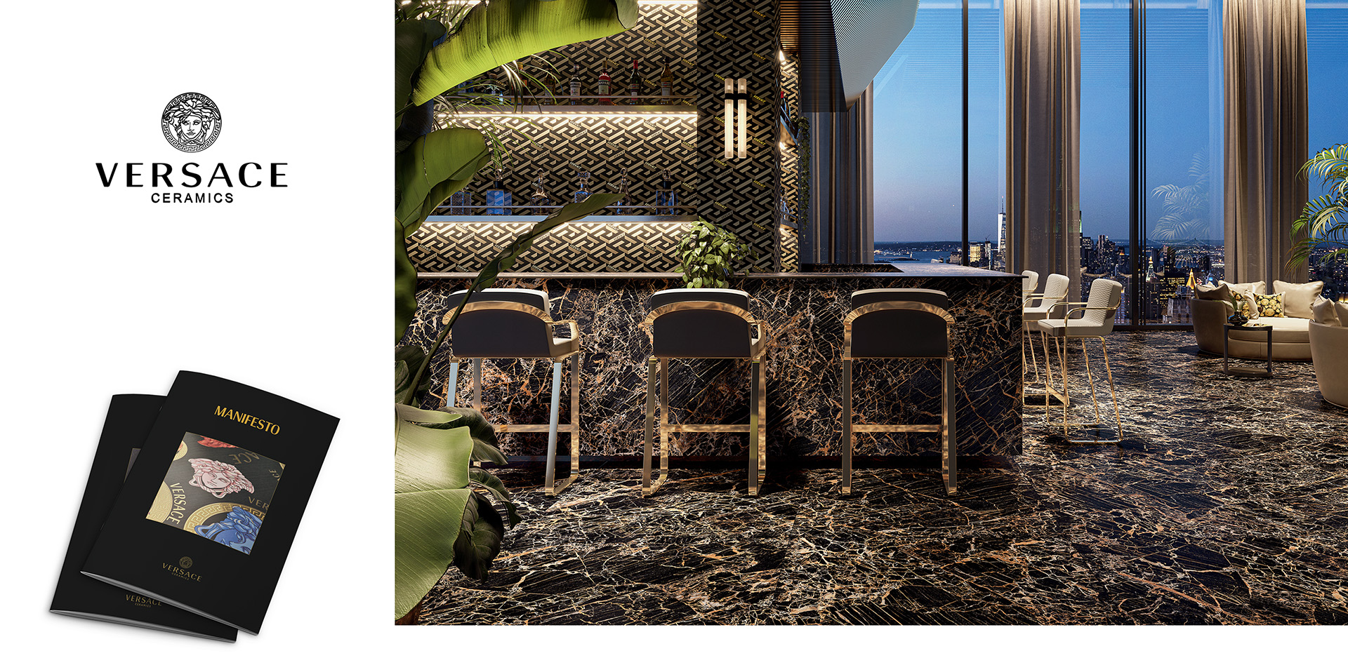 Versace Ceramics: nuovi rivestimenti in gres Manifesto e Icons per progetti unici e iconici