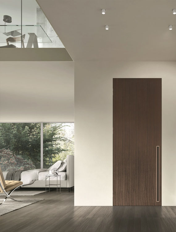 B-Line and Vitrum-Line by Bluinterni: same frame for glass or wooden doors