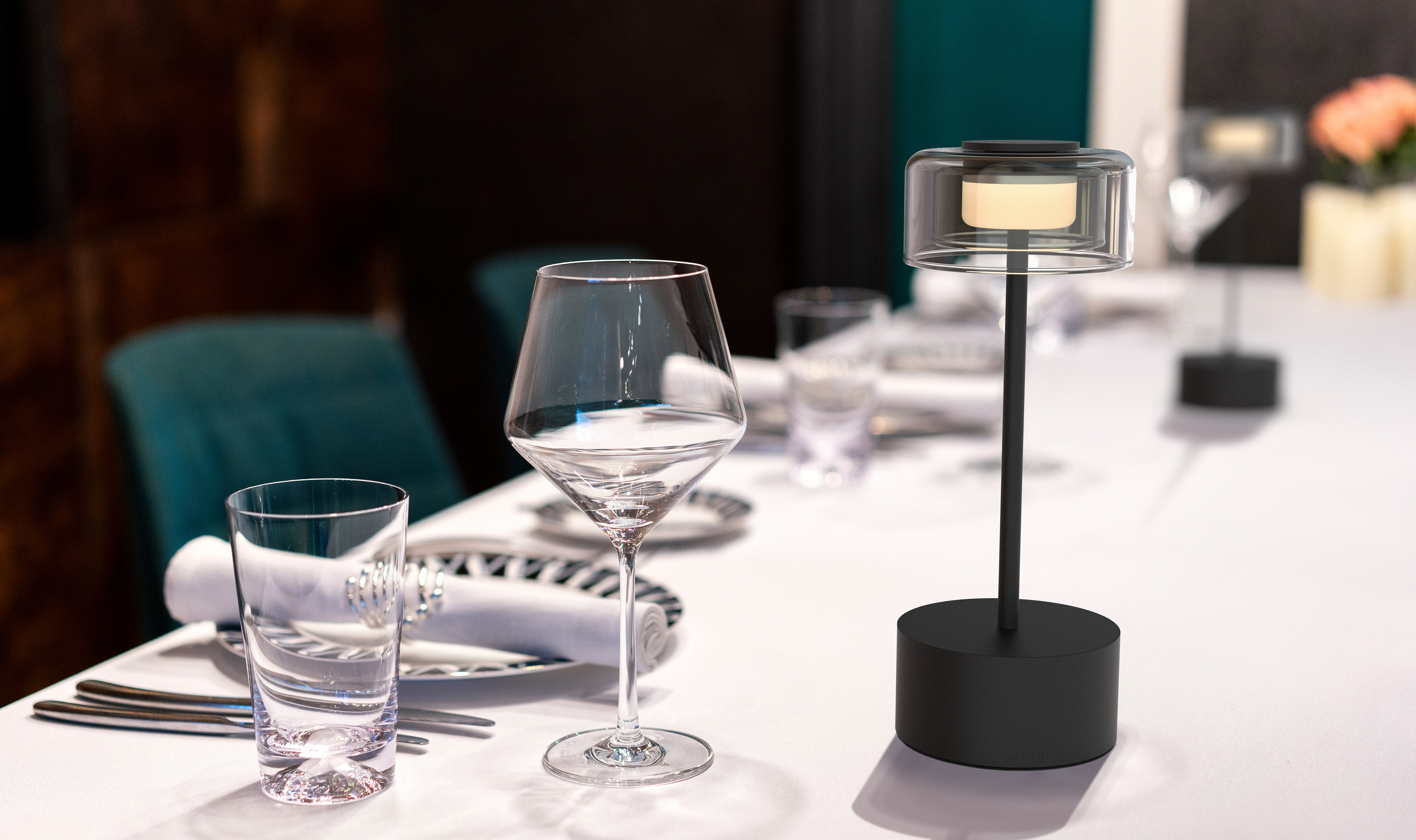 Elegant cordless lighting range made of borosilicate glass, Hemera by ...