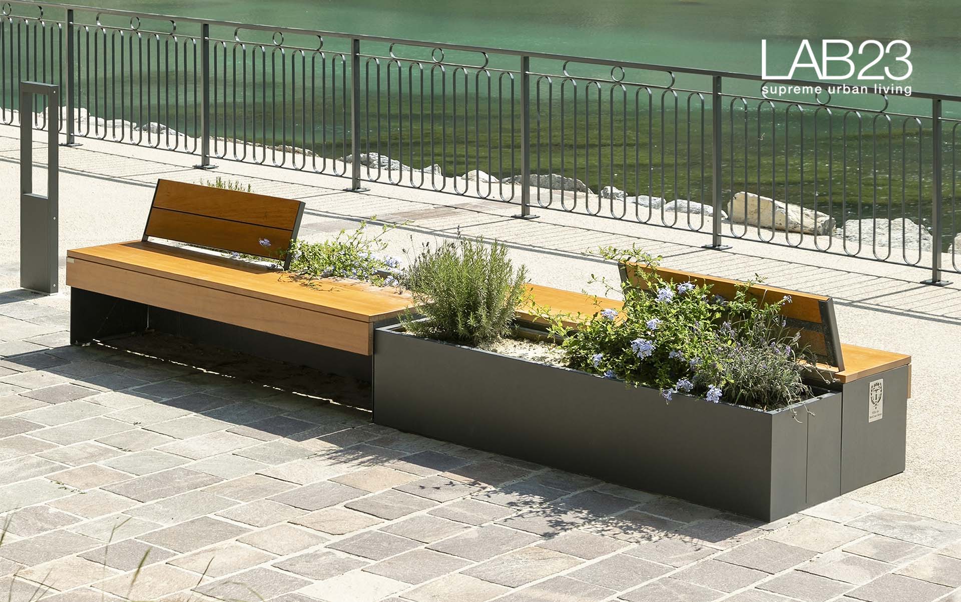 Zen Island Lab23: a composition of planters and benches ideal to create ...