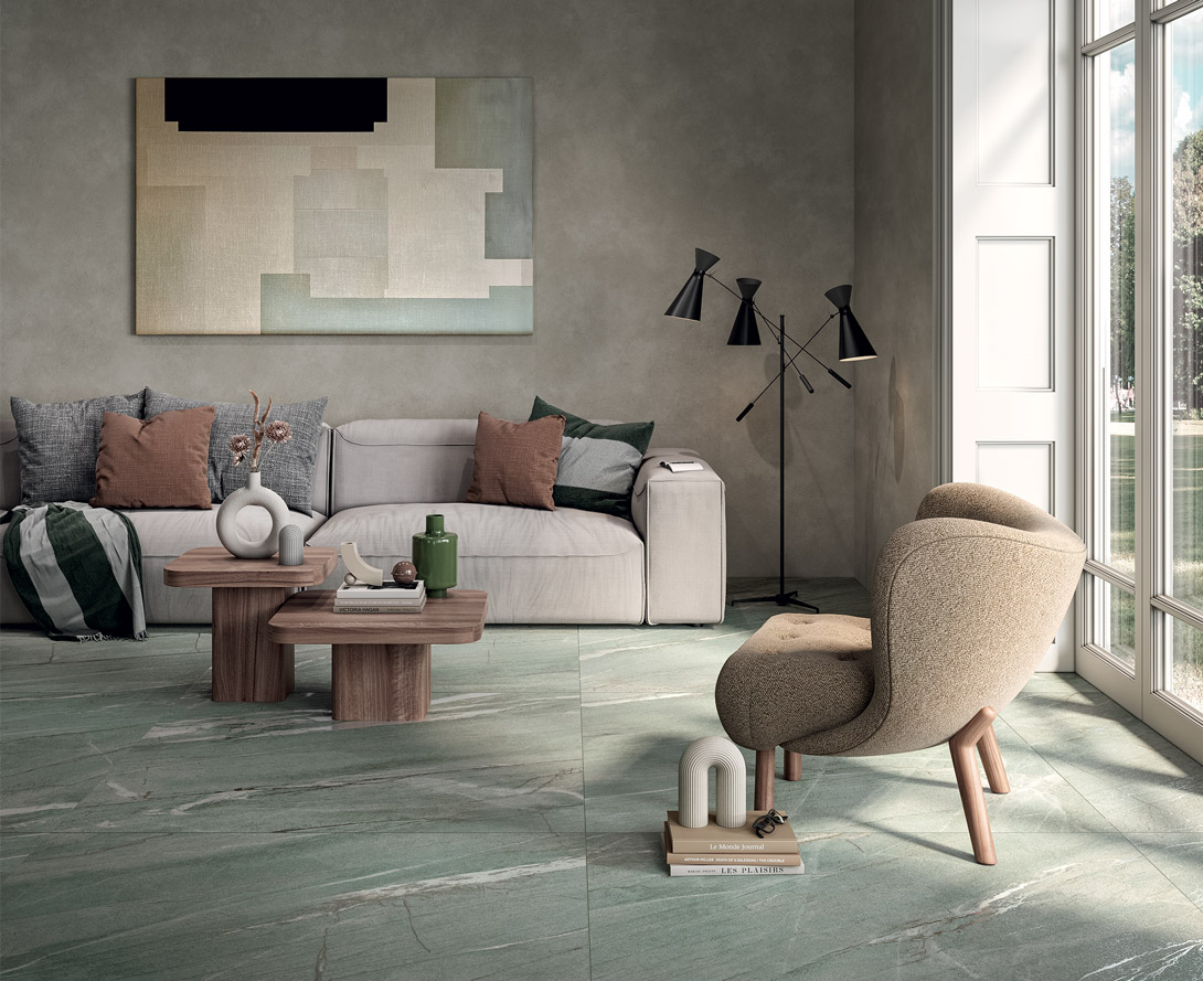 Marble-effect ceramic surfaces: 4 new proposals The Room by Imola Ceramica