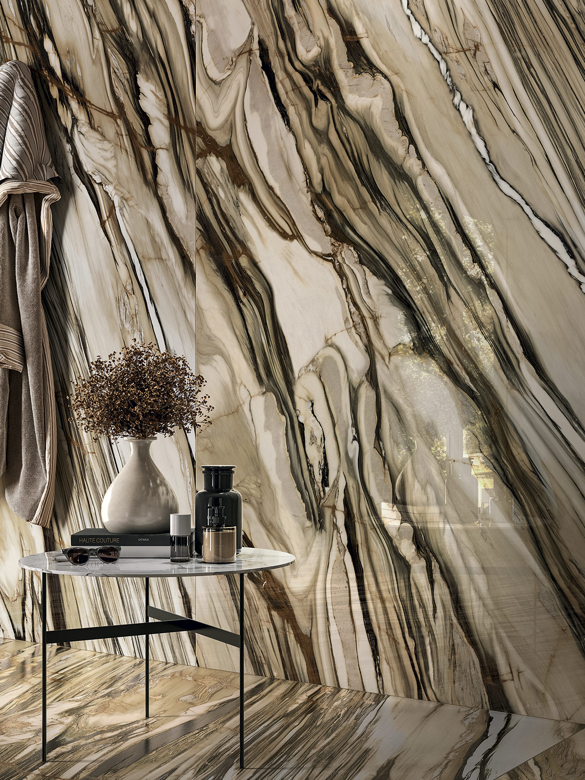 Marble-effect ceramic surfaces: 4 new proposals The Room by Imola Ceramica