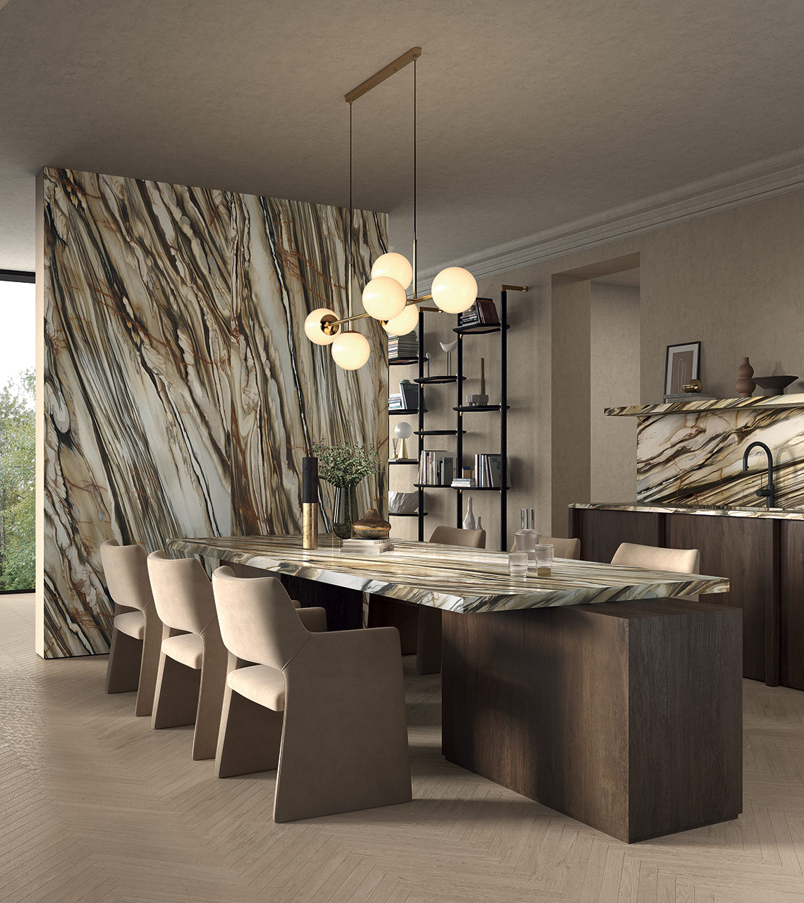 Marble-effect ceramic surfaces: 4 new proposals The Room by Imola Ceramica