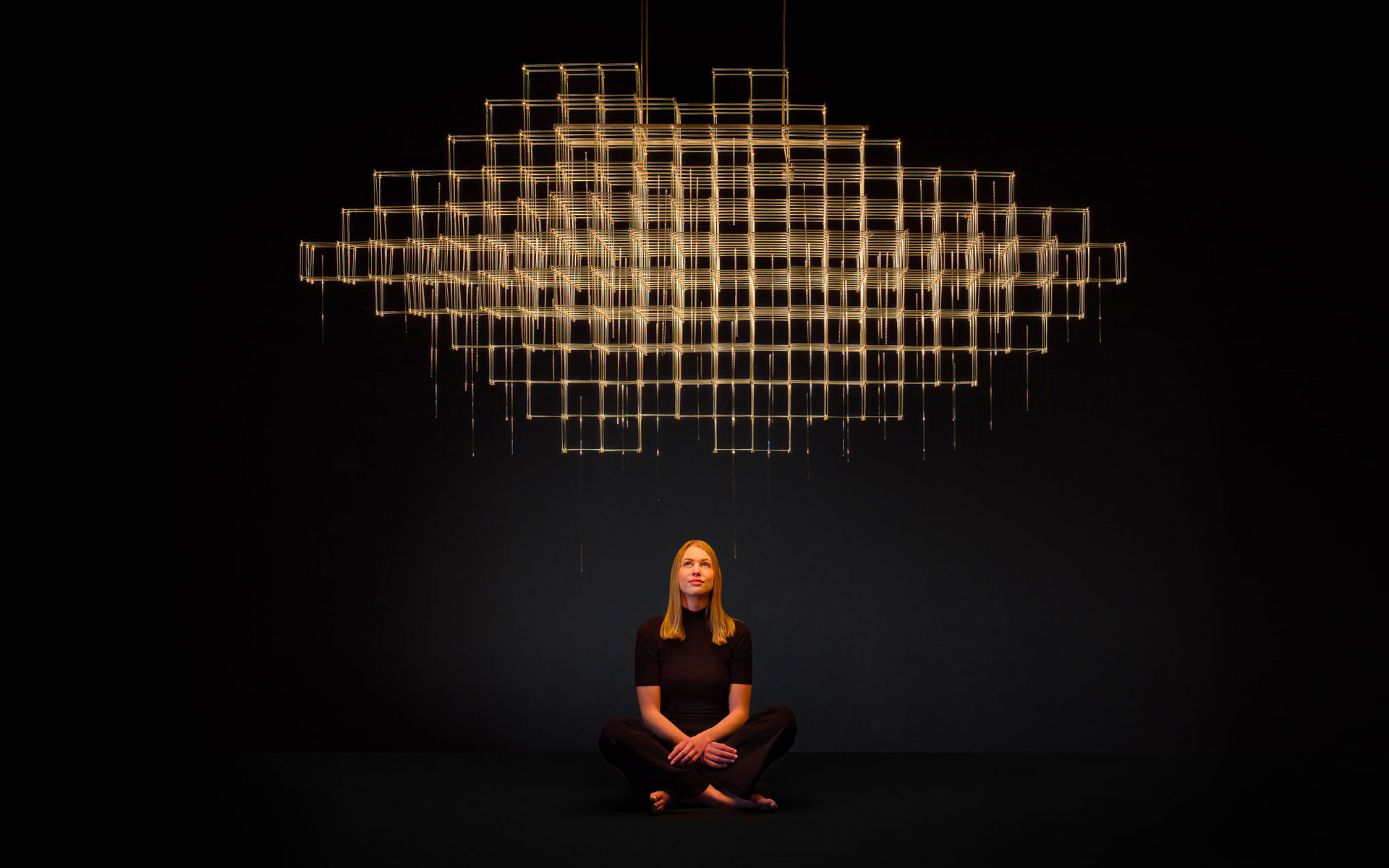 Handmade architectural light sculpture Pollux: structured but still ...