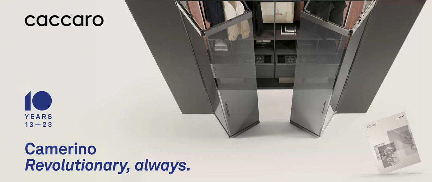 Camerino, la cabina armadio freestanding by Caccaro, compie 10 anni