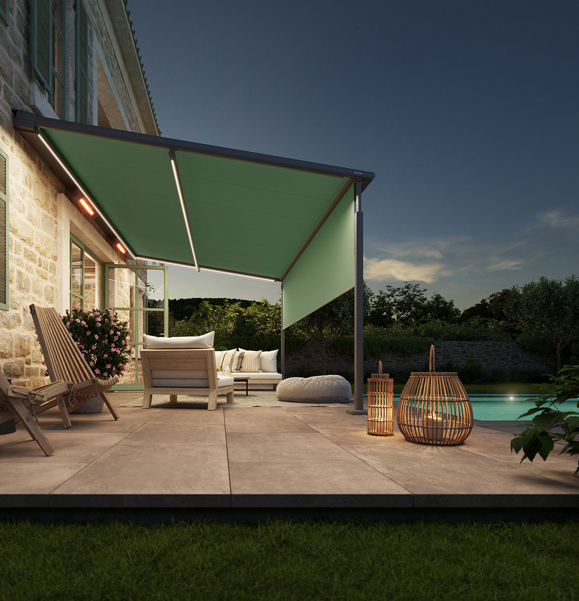 Cubic pergola by markilux: functional design and higher wind resistance