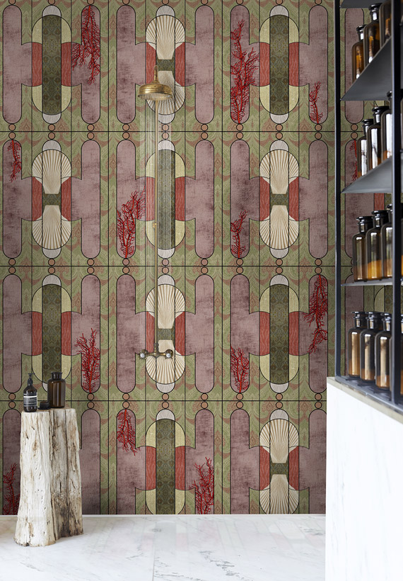 Waterproof wallpaper for bathroom: WET System by Wall&decò