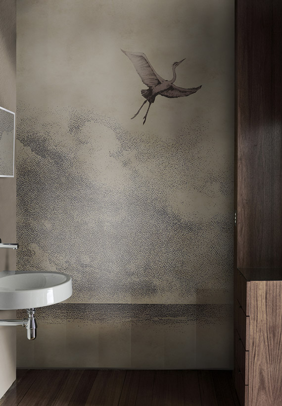 Waterproof wallpaper for bathroom: WET System by Wall&decò