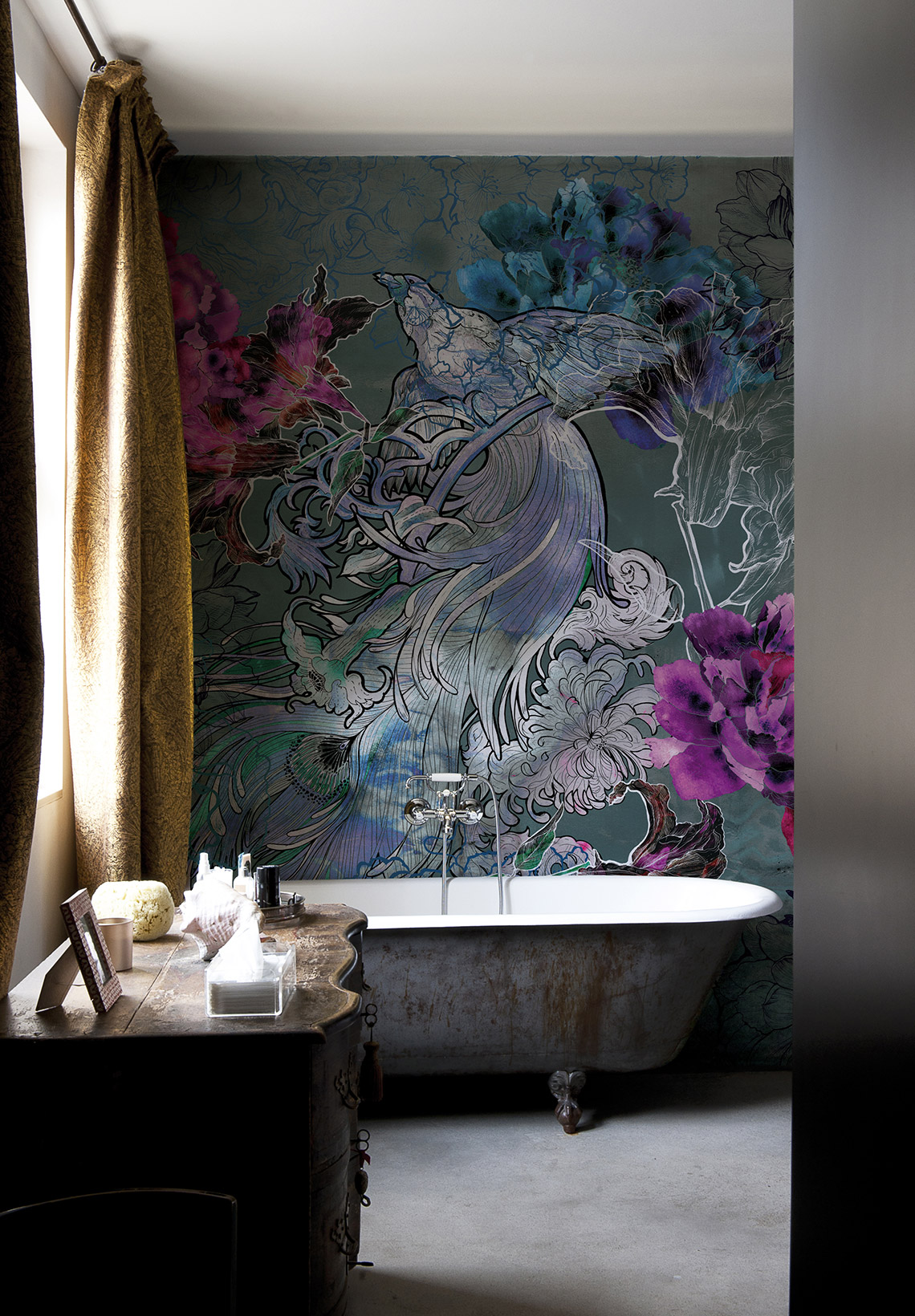 Waterproof wallpaper for bathroom: WET System by Wall&decò