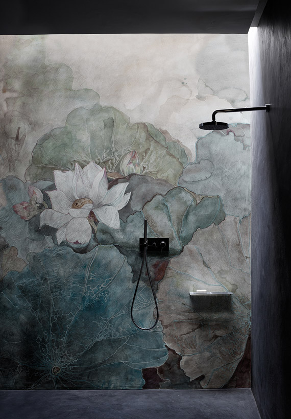 Waterproof wallpaper for bathroom: WET System by Wall&decò
