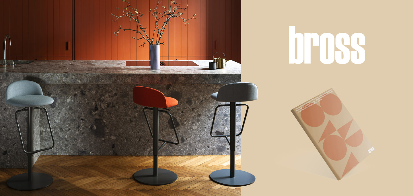 Bross stools: versatility and customization, for living and hospitality