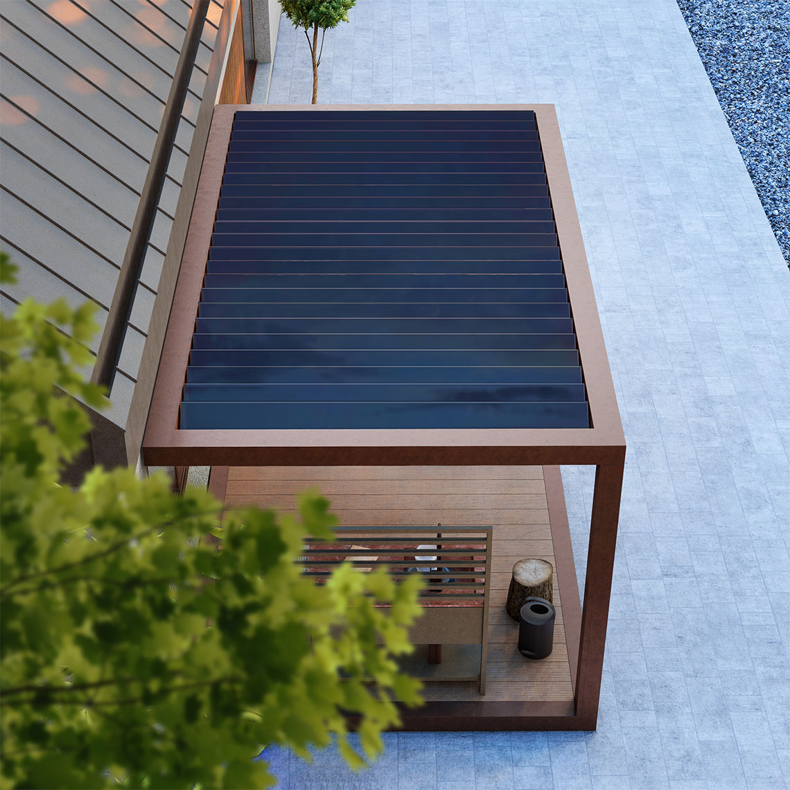 Solar Breaker: sun protection solutions with photovoltaics. Colourful ...