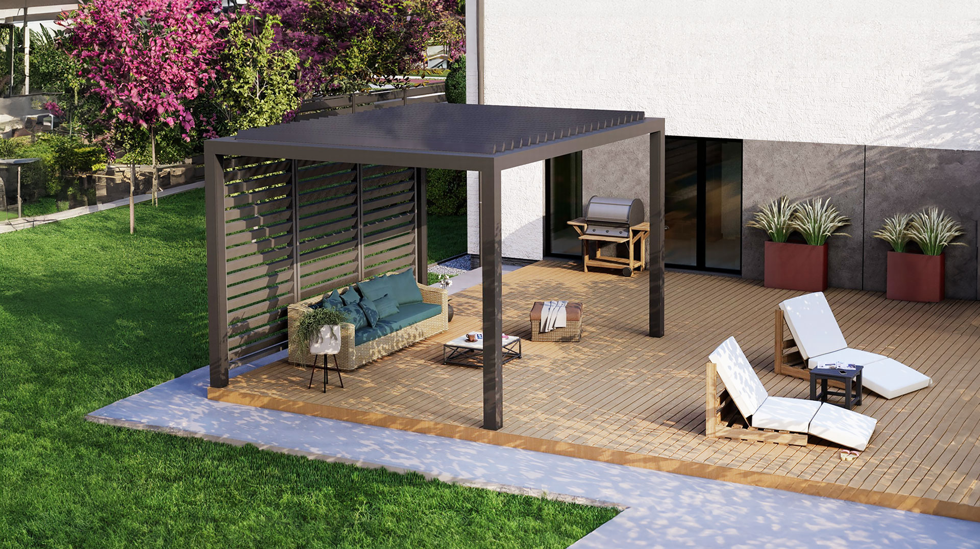 Solar Breaker: sun protection solutions with photovoltaics. Colourful ...