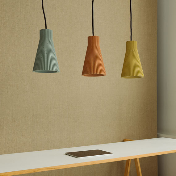 The new S series from Gantlights: Pleated lights in pastel