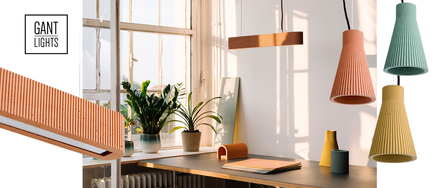 The new S series from Gantlights: Pleated lights in pastel