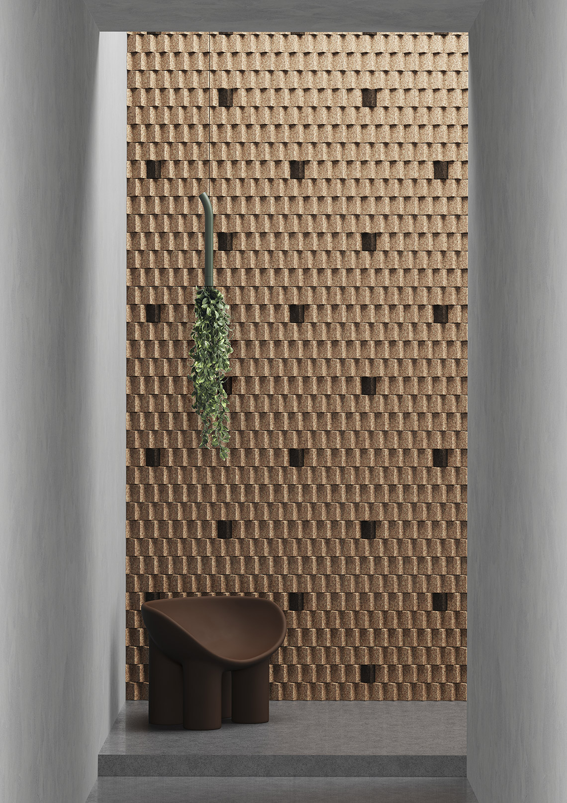 Cork tiles: create an acoustic wall with all natural, sustainable elements