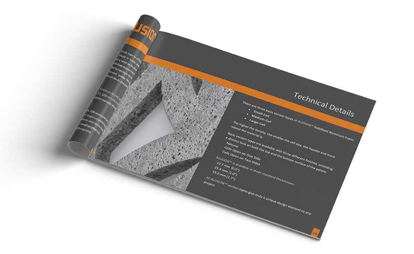Stabilized aluminum foam panel Alusion for architectural applications ...