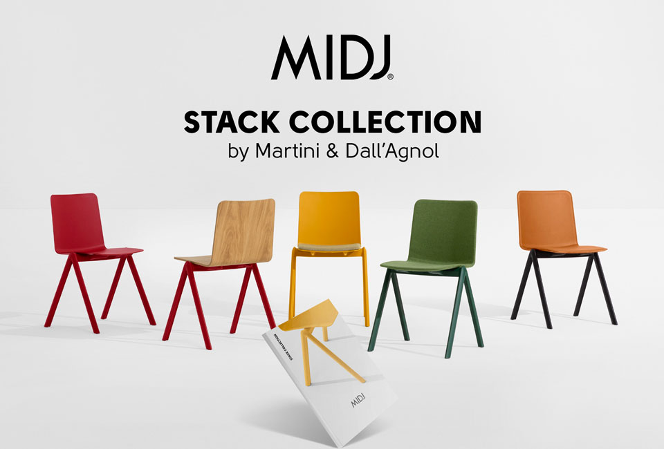 The perfect union between lightness and functionality: Stack chair by Midj