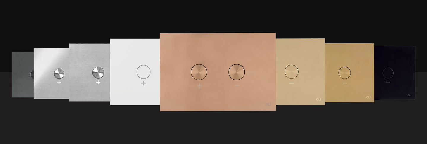 BLINK Gun Metal Flush Plate by OLI: sustainability and water saving