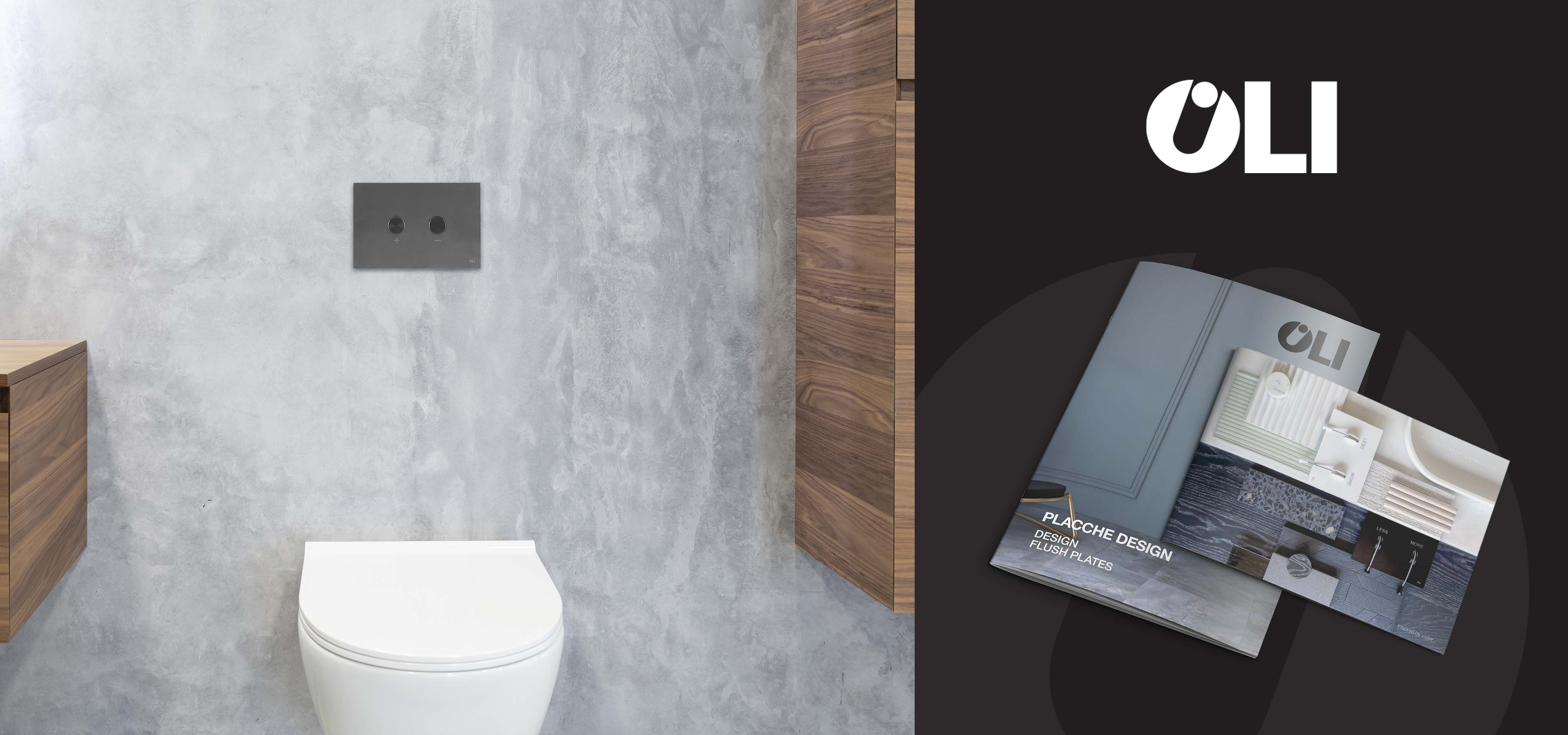 BLINK Gun Metal Flush Plate by OLI: sustainability and water saving