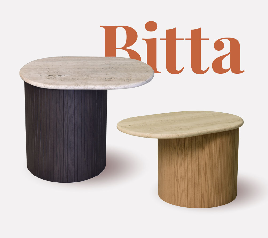 Aida armchair and Bitta coffee tables: wood in harmony - Morelato